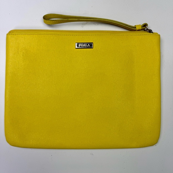 Furla | Bags | Furla Yellow Leather Zippy Pouch | Poshmark
